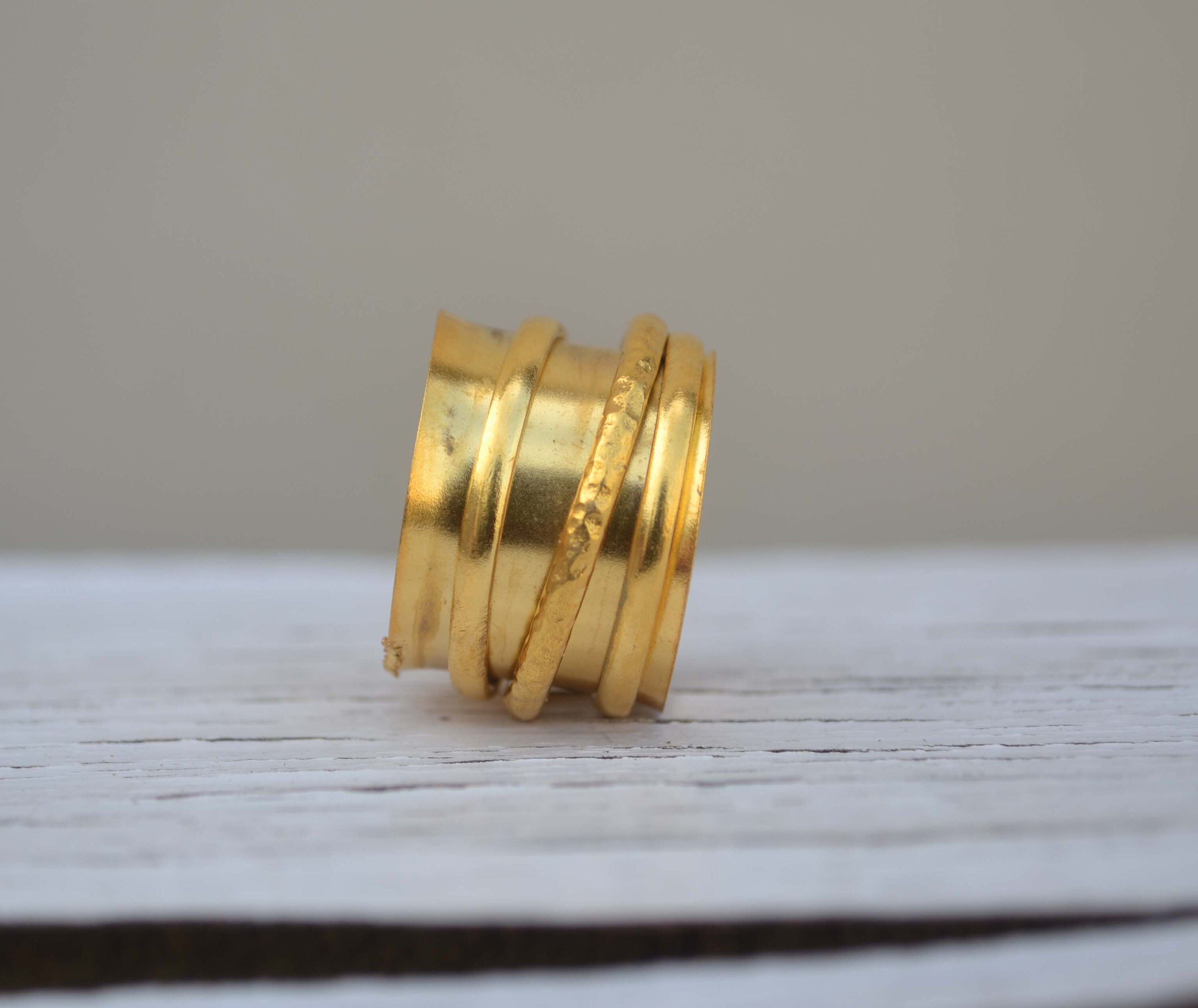 14k Gold Filled Brass Spinner Ring, Handmade Anxiety Jewelry - Etsy