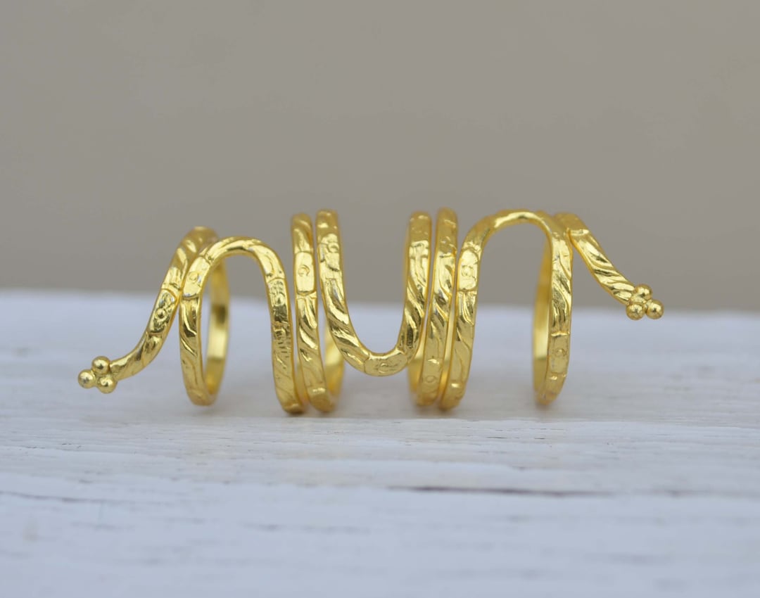 Textured Full Finger Adjustable Knuckle Ring, Long Finger Knuckle Ring ...