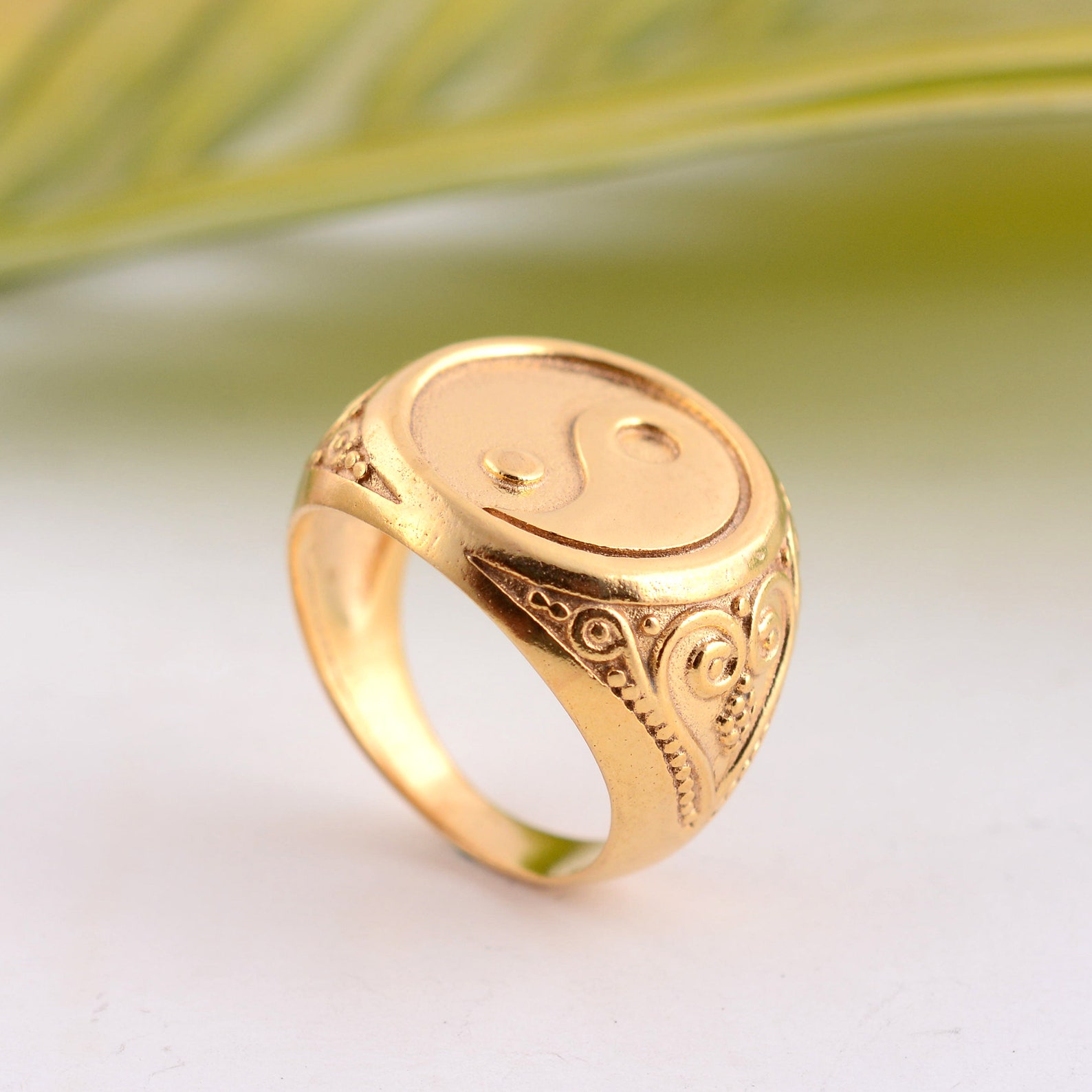 Yin Yang Ring 14k Dainty Solid Gold Ring Yin Yang Jewelry - Etsy