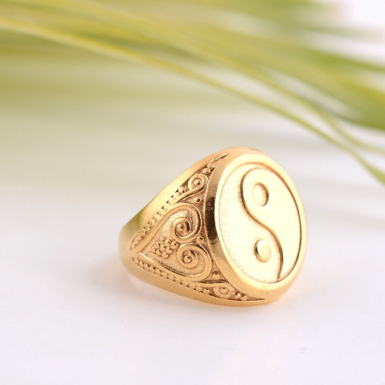Yin Yang Ring 14k Dainty Solid Gold Ring Yin Yang Jewelry - Etsy
