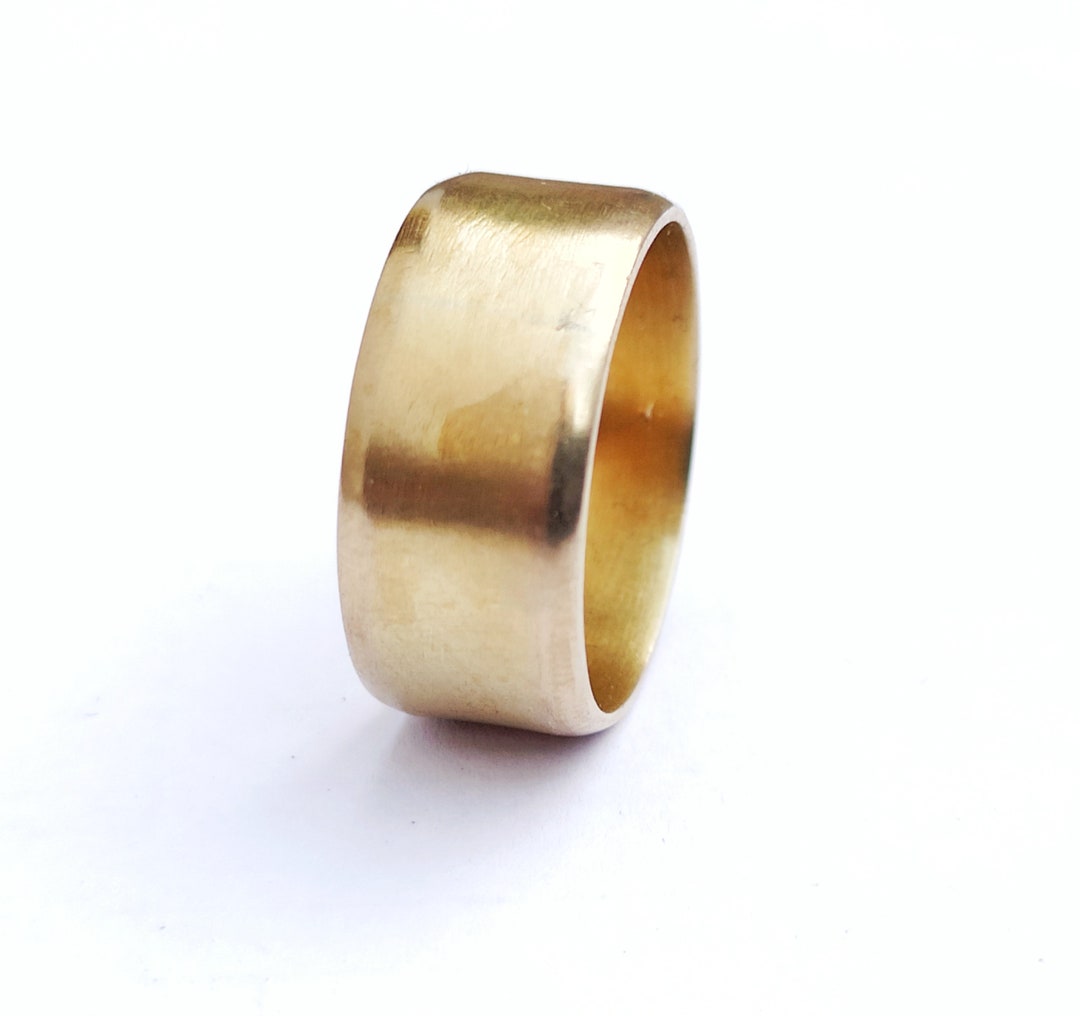 Simple Brass Band Ring, 10mm Flat, Oxidized Finish - Etsy