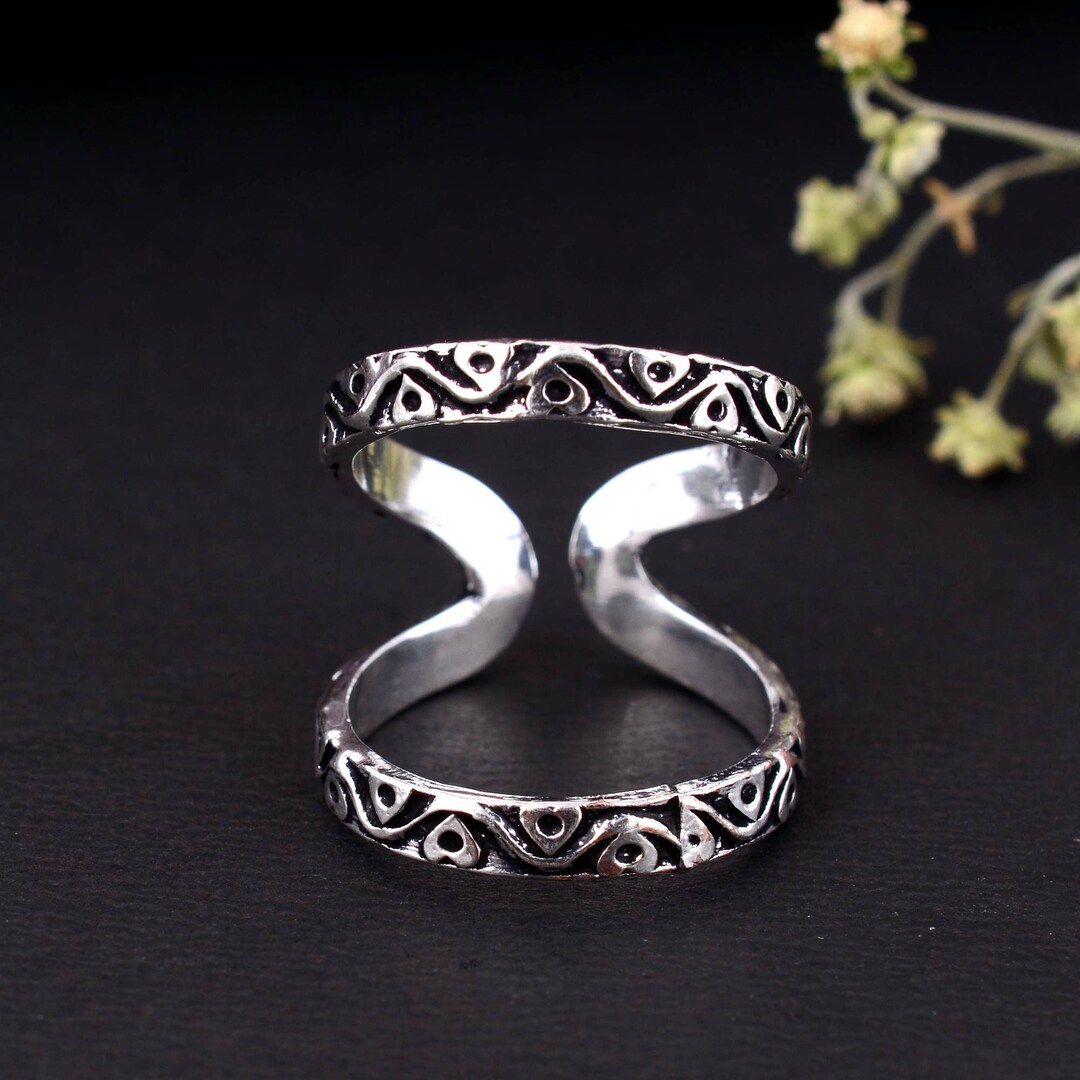Silver Arthritis Splint Adjustable Ring 925 Sterling Silver Handmade ...