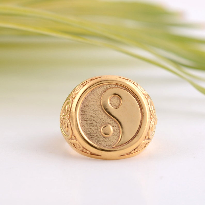 Yin Yang Ring 14k Dainty Solid Gold Ring Yin Yang Jewelry - Etsy