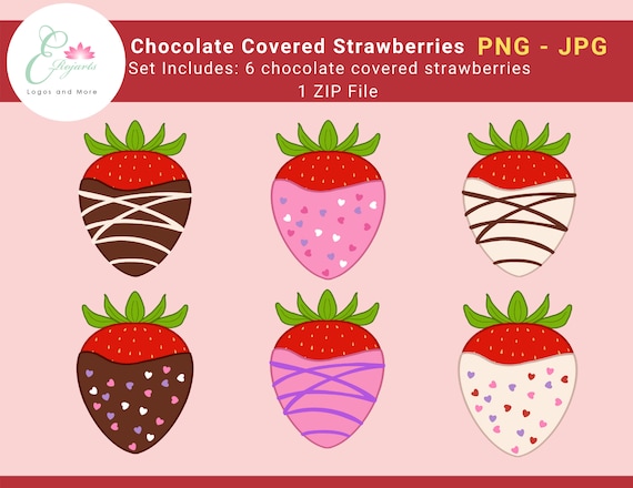 Chocolate Covered Strawberry Clipart Valentine Chocolate Clip | Etsy