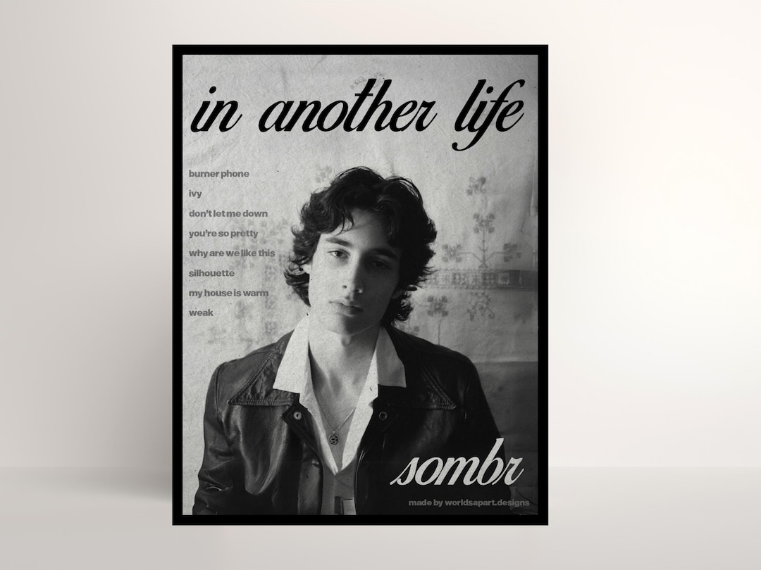 Sombr Poster, in Another Life Poster, Indie Music Poster, Music Poster ...