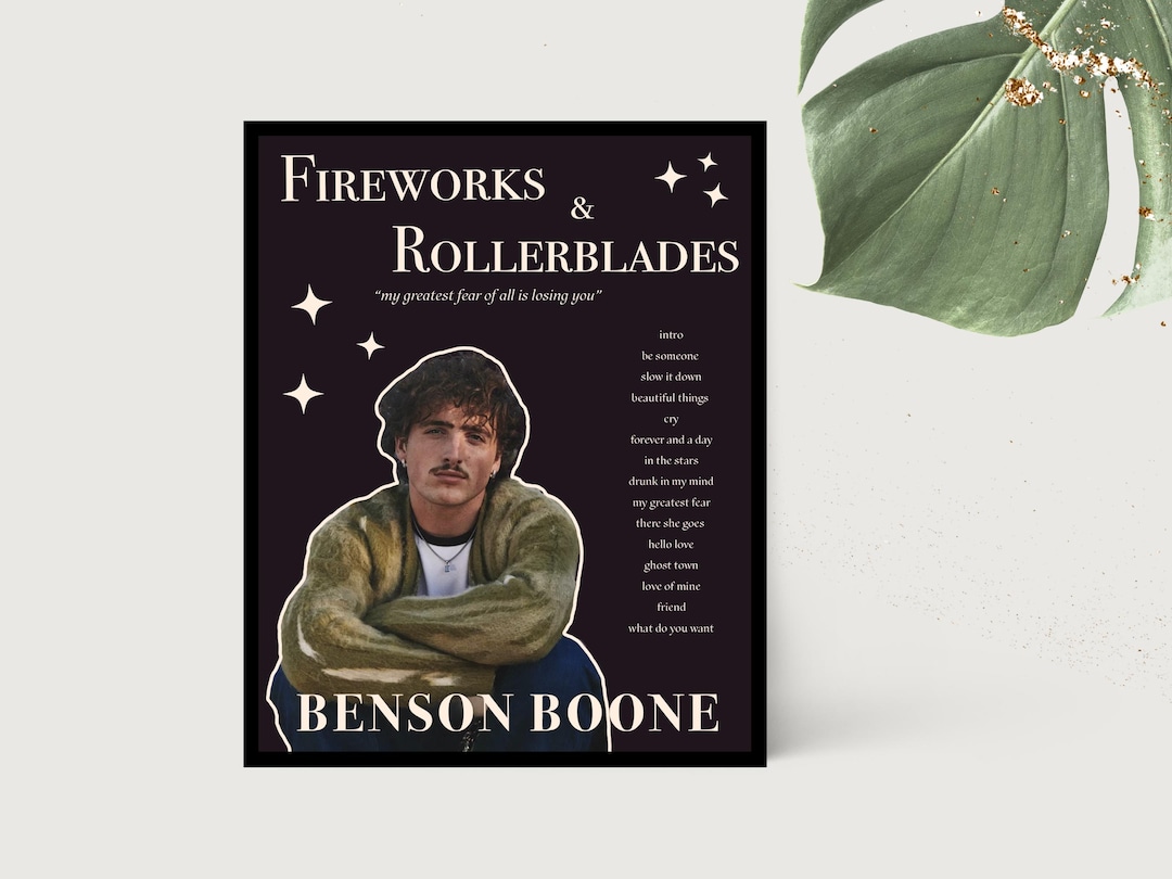 Benson Boone Poster, Fireworks and Rollerblades Poster - Etsy