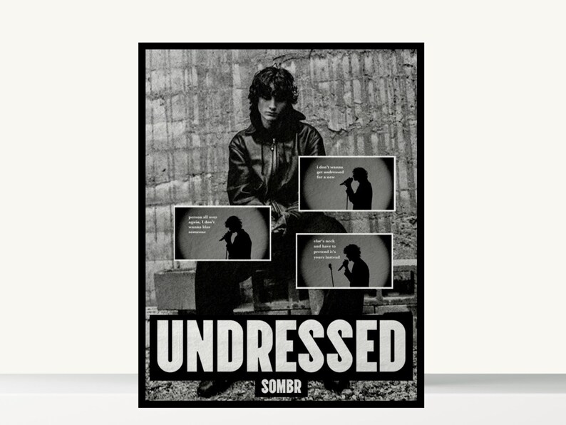 Sombr "undressed" Poster – Indie Music Wall Art, Minimalist Bedroom ...