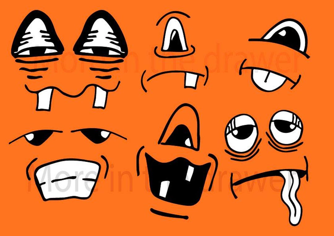 NEW Monster, Crazy, Clipart, Eyes and Mouths, Digital Download, Png ...