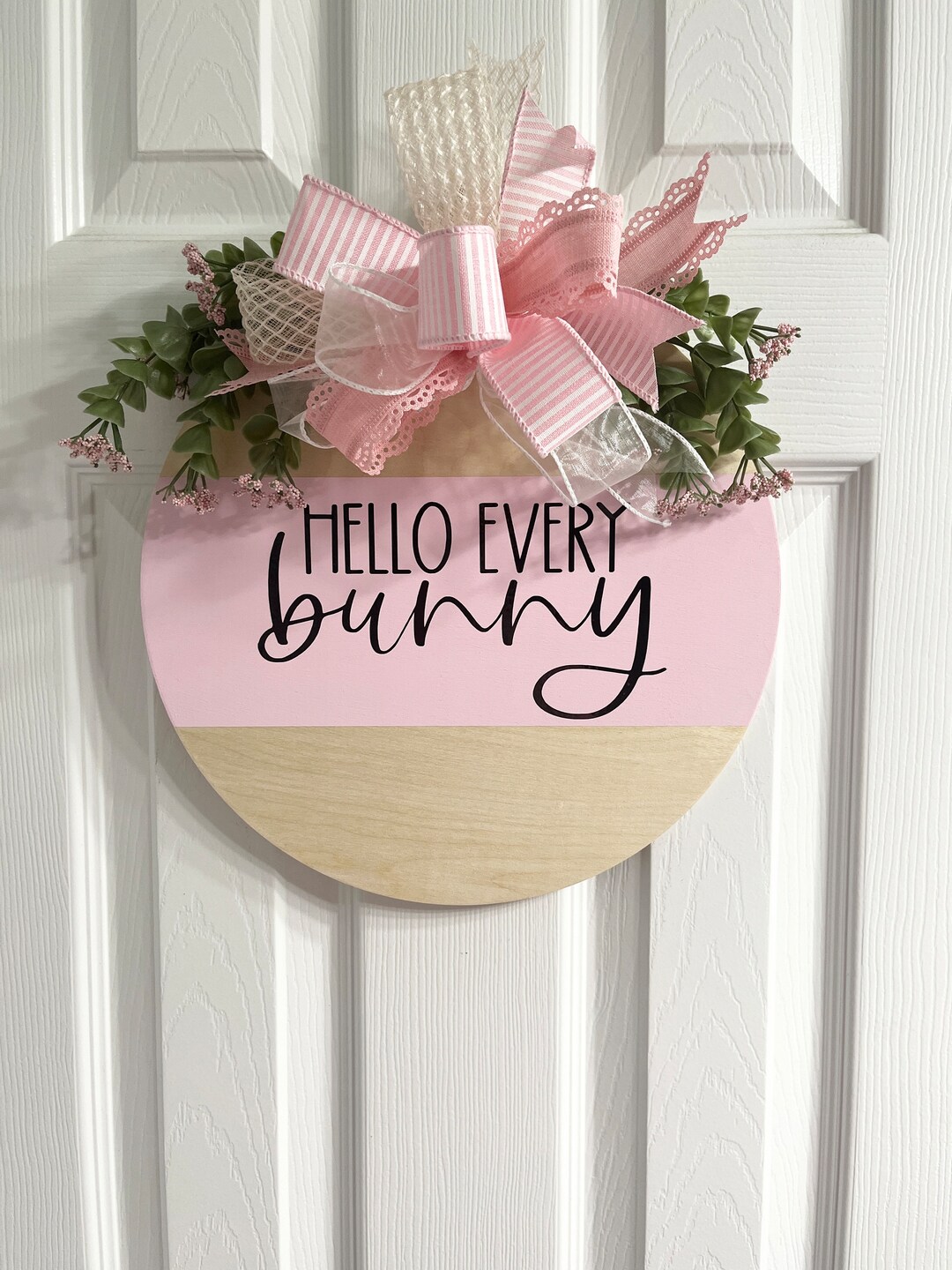 Easter Wood Round Door Hanger, Easter Welcome Sign, Spring Decor. - Etsy