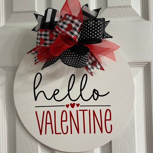 Valentine Welcome Sign Door Hanger Valentines Day Decor - Etsy