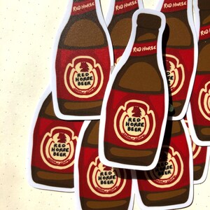 Handmade Vinyl Red Horse Beer Sticker - Etsy