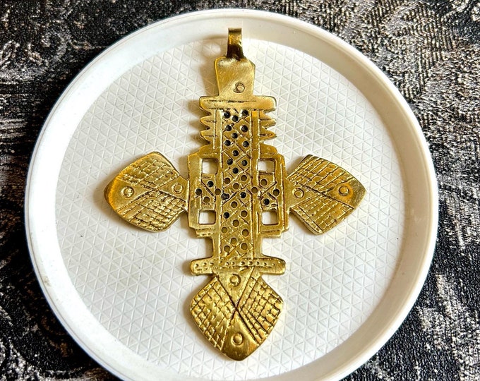 Vintage African Coptic Cross Pendant Necklace Eritrea Ethiopia Africa ...