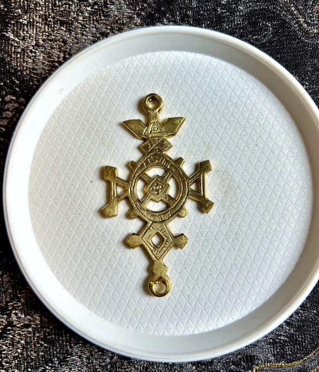 2.4 Inch Small Tribal Brass Coptic Cross Connecter \ Brass Connectors ...