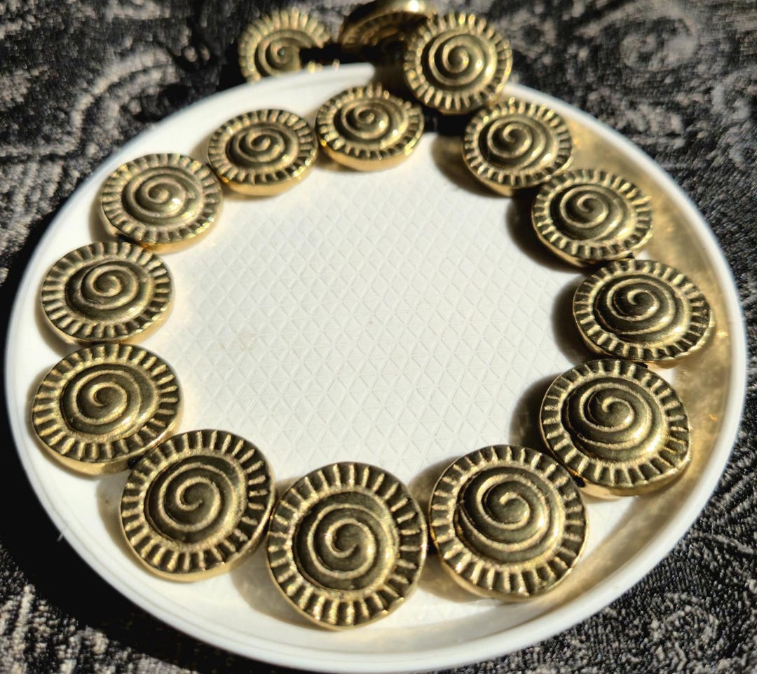 10pc Handmade Brass Spiral Beads: Antique Style, Ethnic Spacer (10 Pc ...