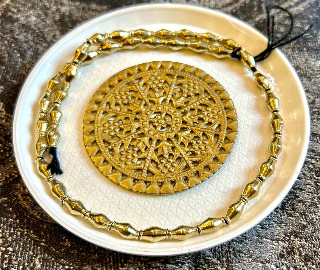 100 Solid Brass Bicone Beads: African Boho Spacer Beads (8.5mm) - Etsy