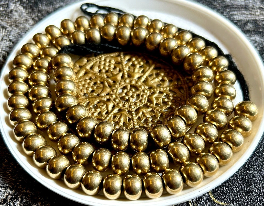 81pc> 8mm Solid Brass Sphere Beads, African Metal Beads , Faceted ...