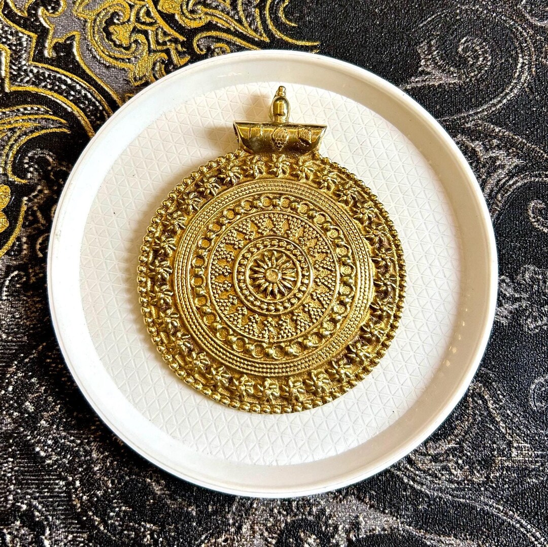 Large 2.9 Inch" Brass Mandala Pendant: Handmade Tribal Jewelry Finding ...