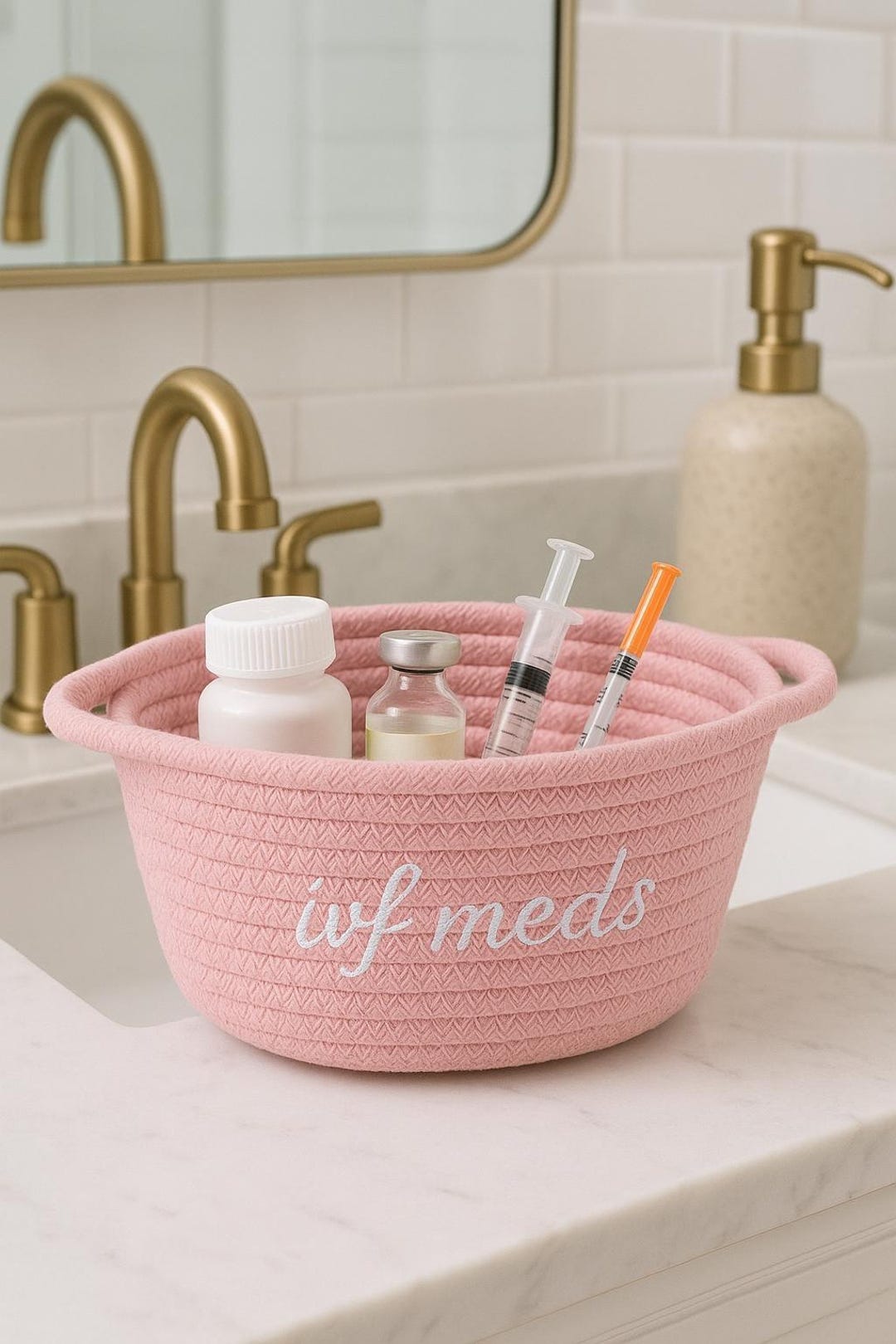 Pink Rope IVF Medication Organizer: Woven Cotton Fertility Storage - Etsy