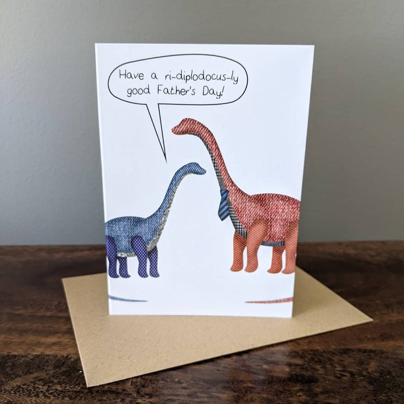 Dinosaur Father's Day Card - Etsy