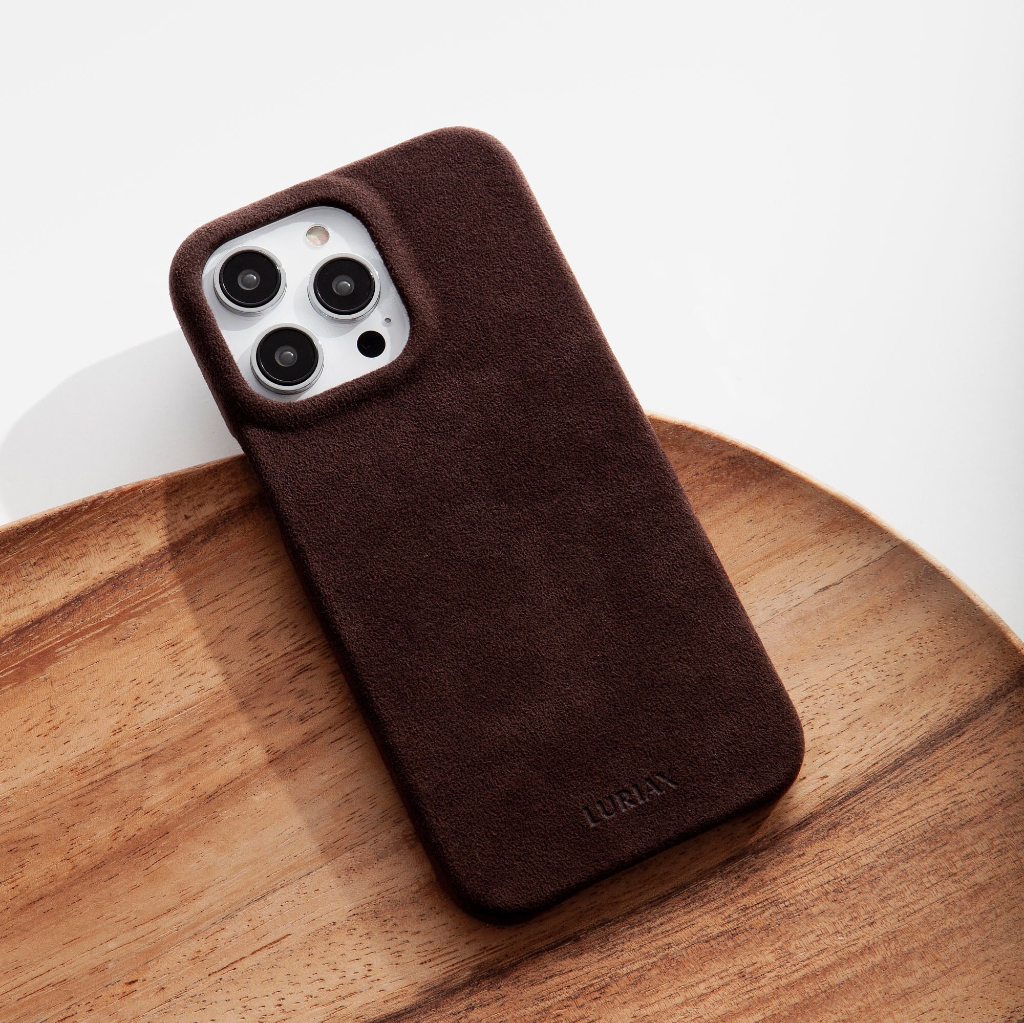 Deep Brown Alcantara Suede iPhone Case: Shock-absorbing - Etsy