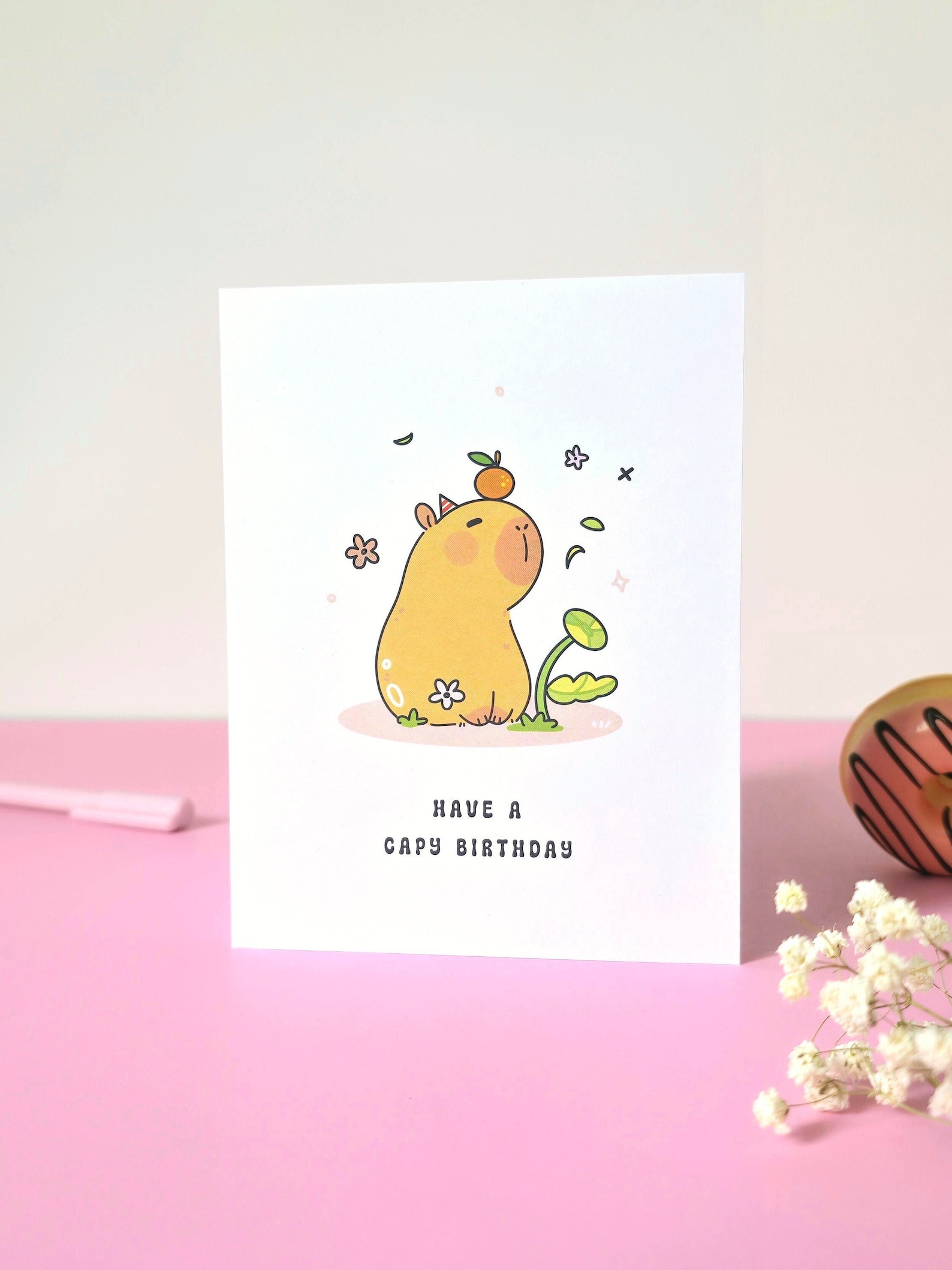 Have a Capy Birthday Card/ Birthday Card/ Cute Capybara Birthday Card ...