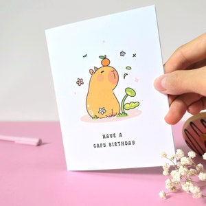 Have a Capy Birthday Card/ Birthday Card/ Cute Capybara Birthday Card ...