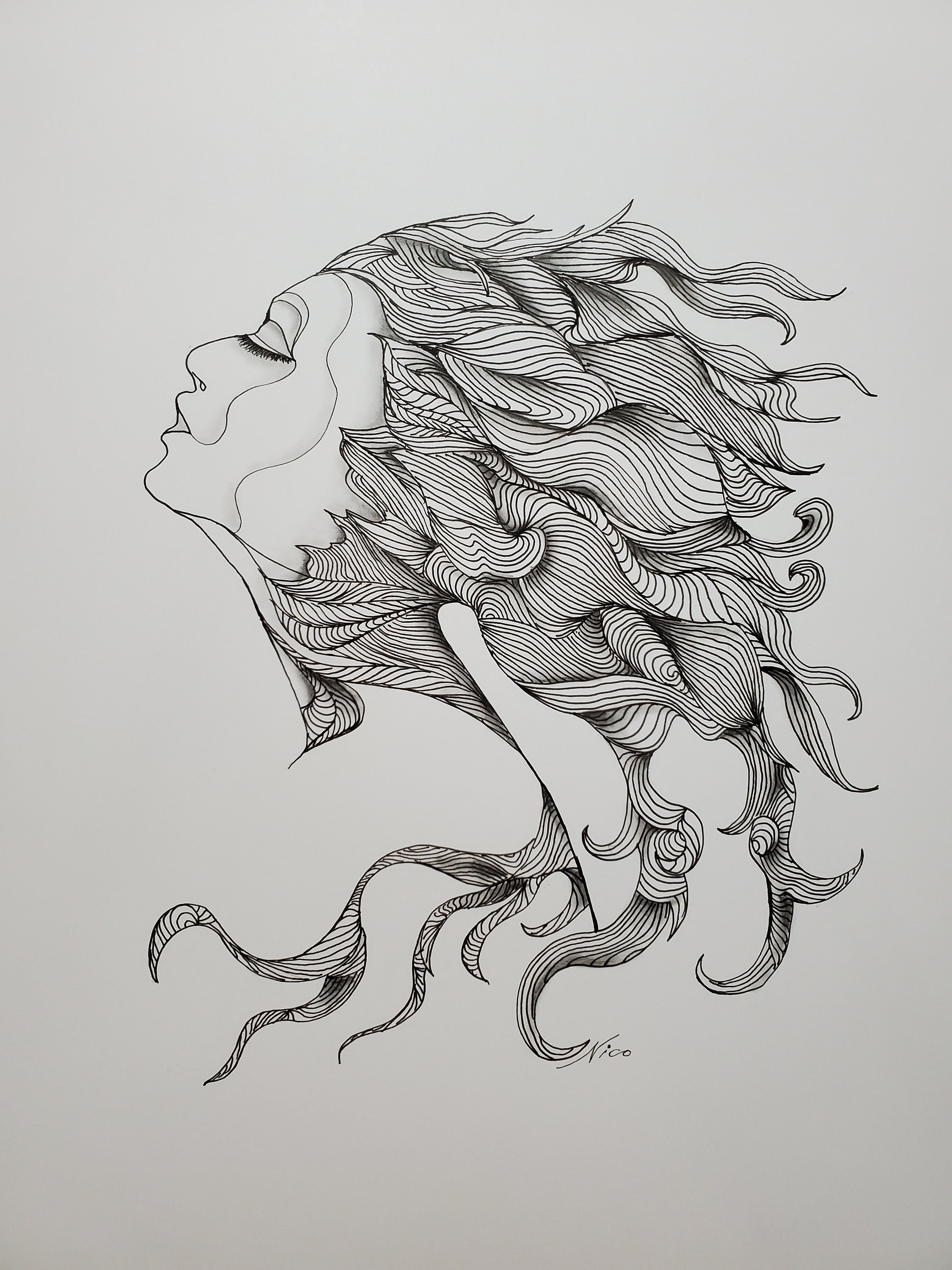 Hair in Wind - Etsy