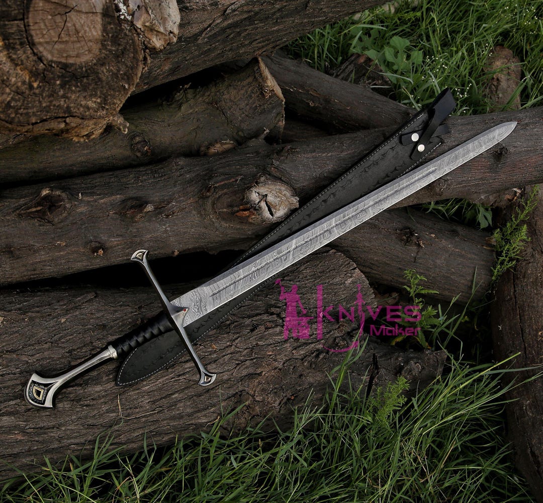 Custom Handmade Real Medieval Viking Damascus Steel Handmade Sword With ...