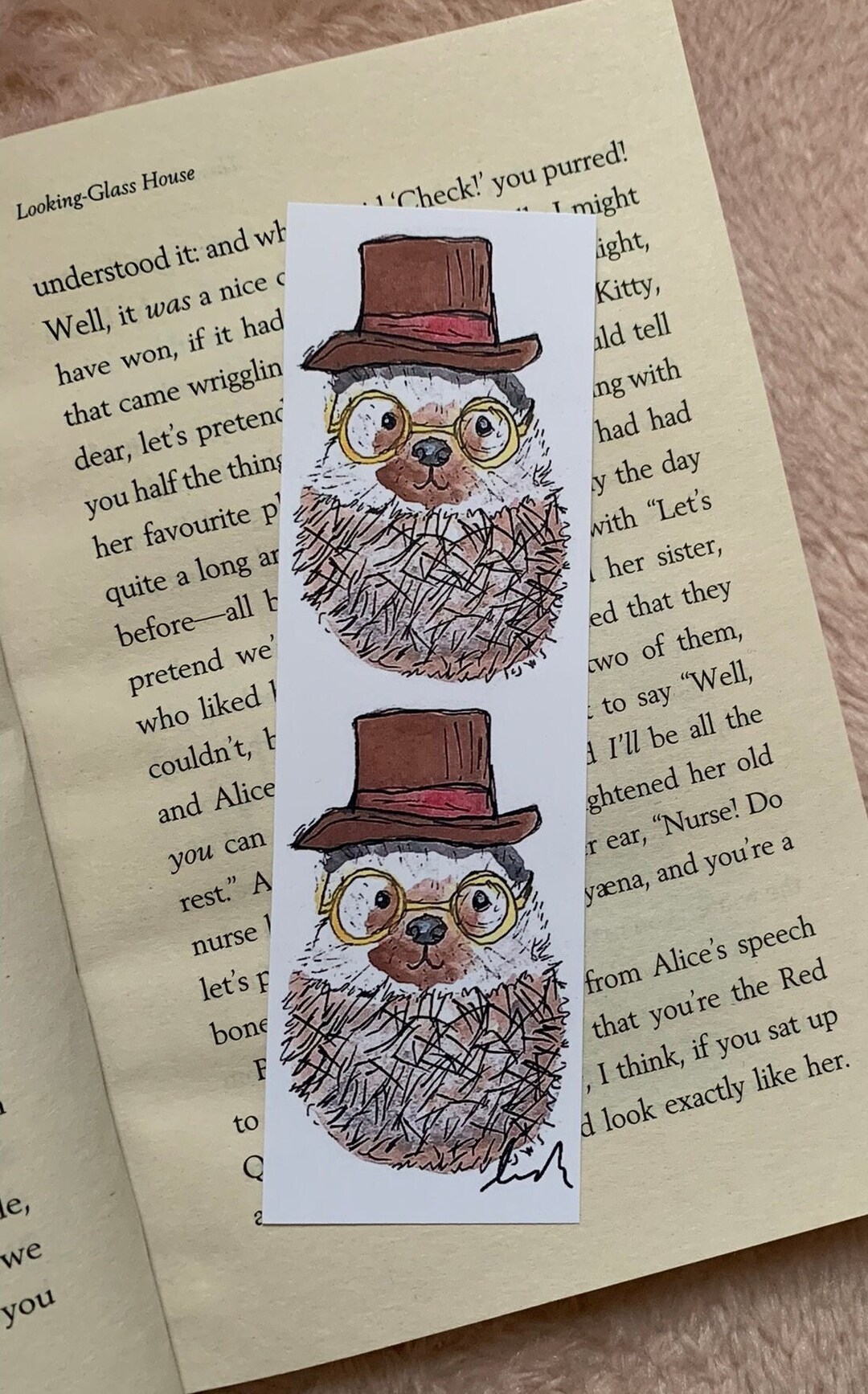 Hedgehog Bookmark, Hedgehog in a Top Hat + Glasses, Funny Gift ...