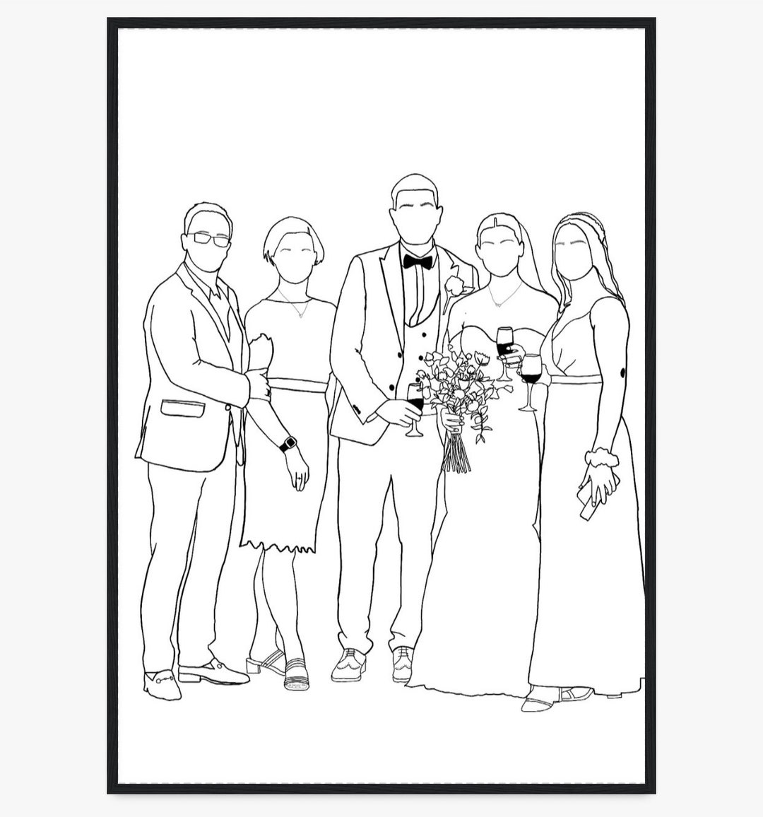 Custom Line Drawing, Wall Art, Handmade Gift, Art, Print - Etsy