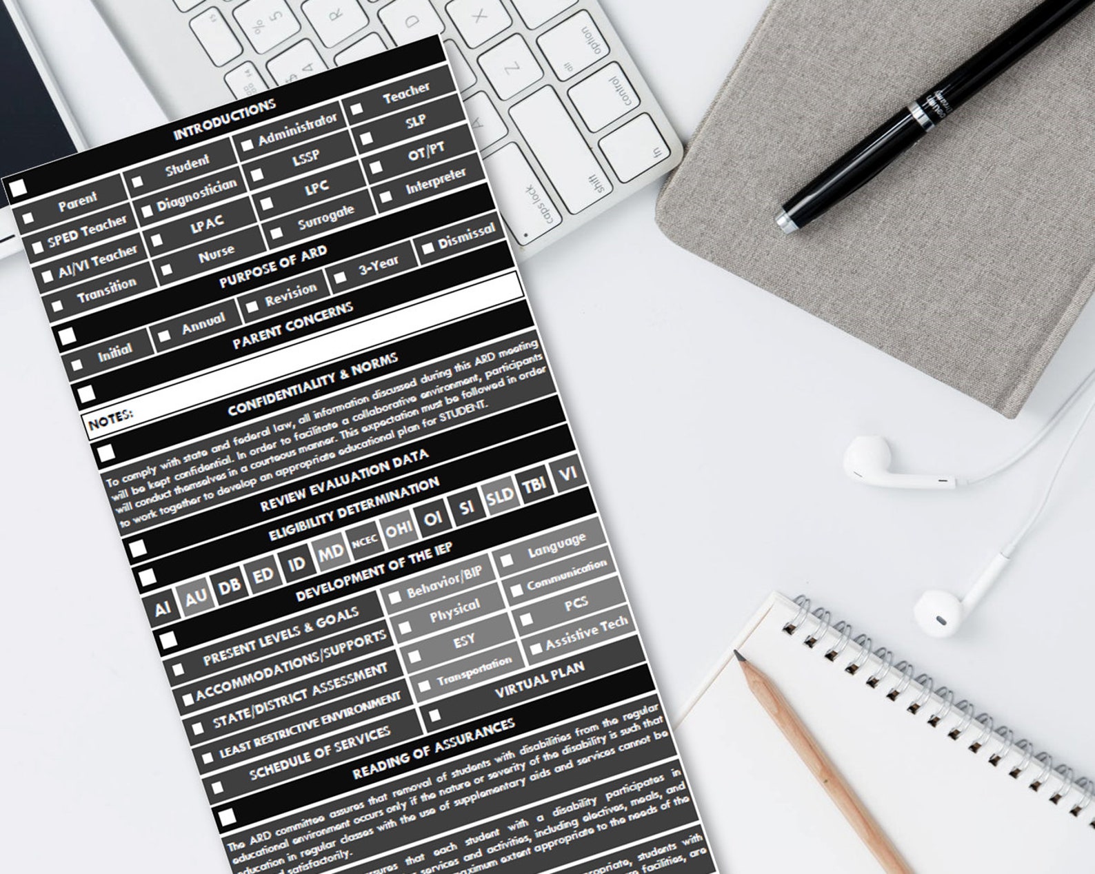 Sped ARD and FIE Bundle Instant Download Agenda Bell - Etsy