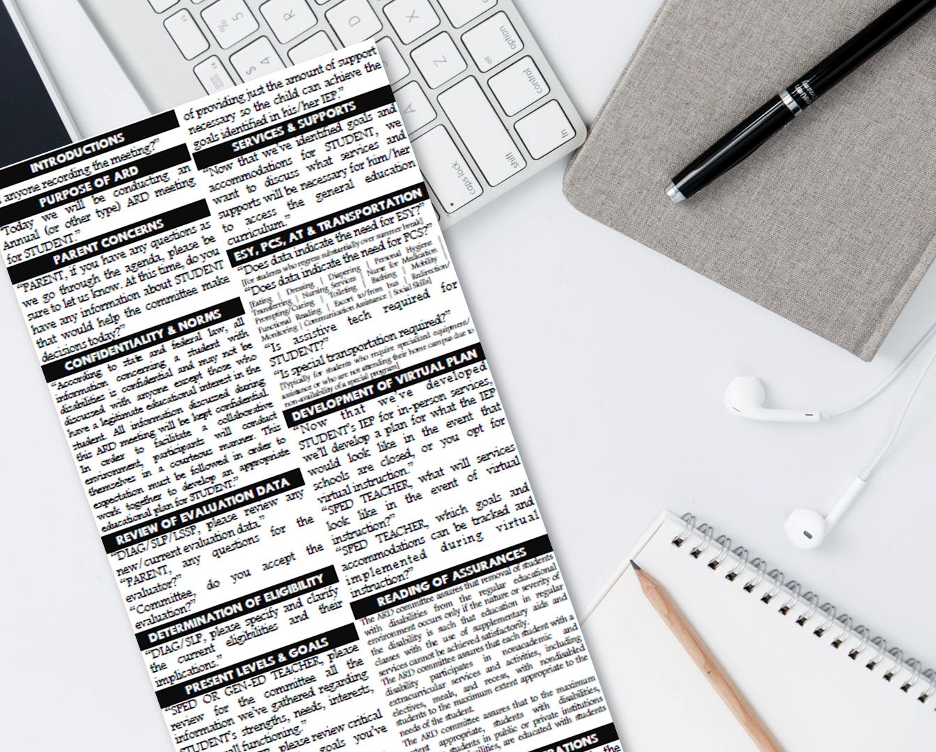 Sped ARD and FIE Bundle Instant Download Agenda Bell - Etsy