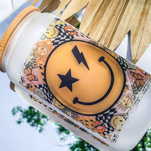 Preppy Decor Retro Glass Can Iced Coffee Glass Gifts for - Etsy