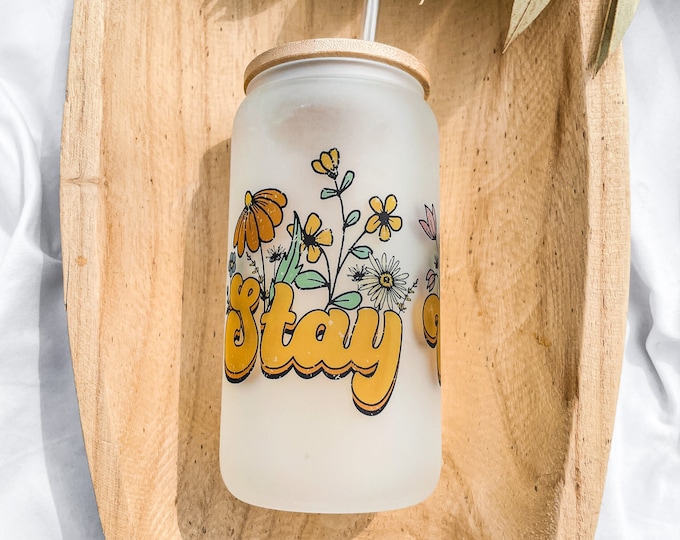 Preppy Decor Retro Glass Can Iced Coffee Glass Gifts for - Etsy