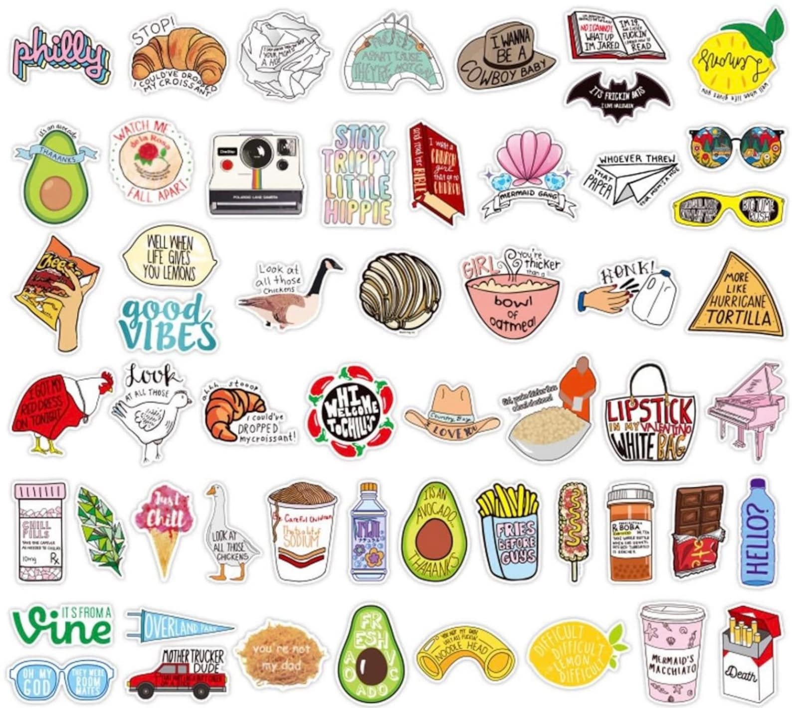 Vine Quote Sticker Pack, Cute Stickers, VSCO Sticker Pack, Waterproof ...