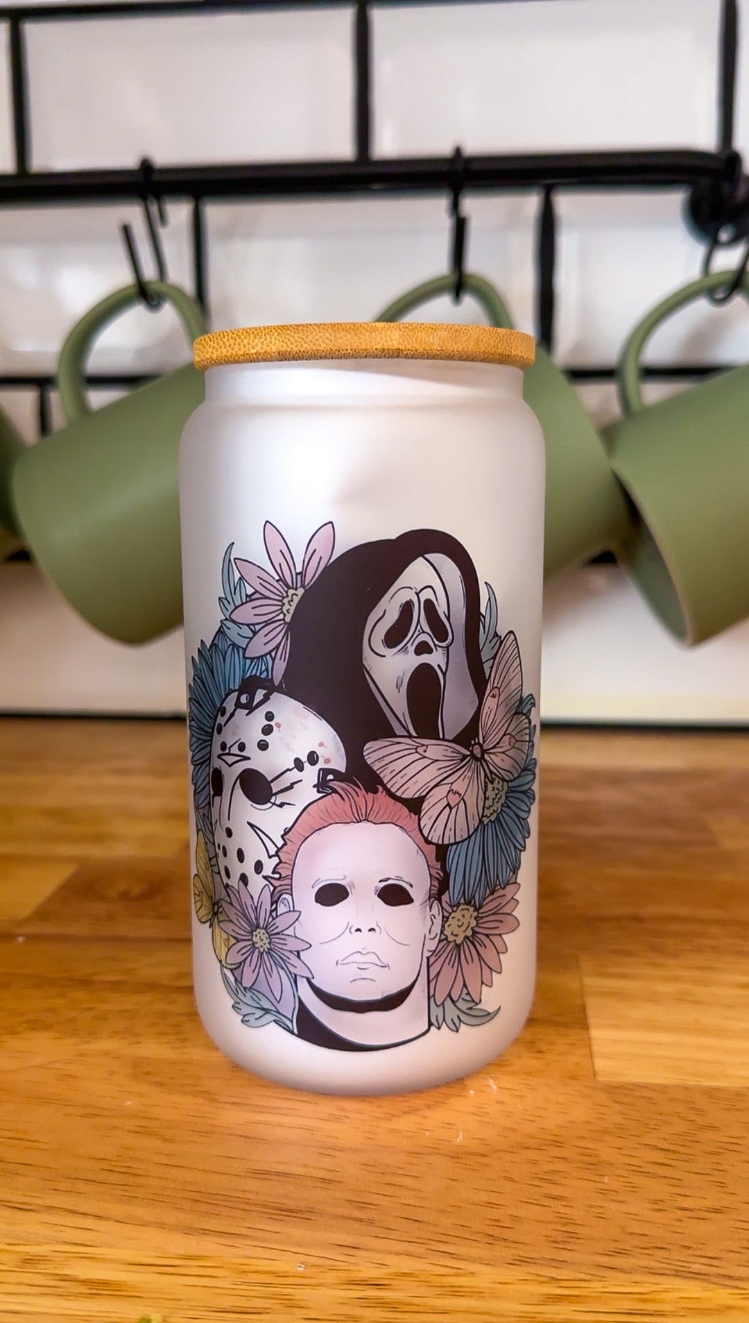 Halloween Cup, Halloween Decor Glass, Iced Coffee Glass, Fall Coffee ...