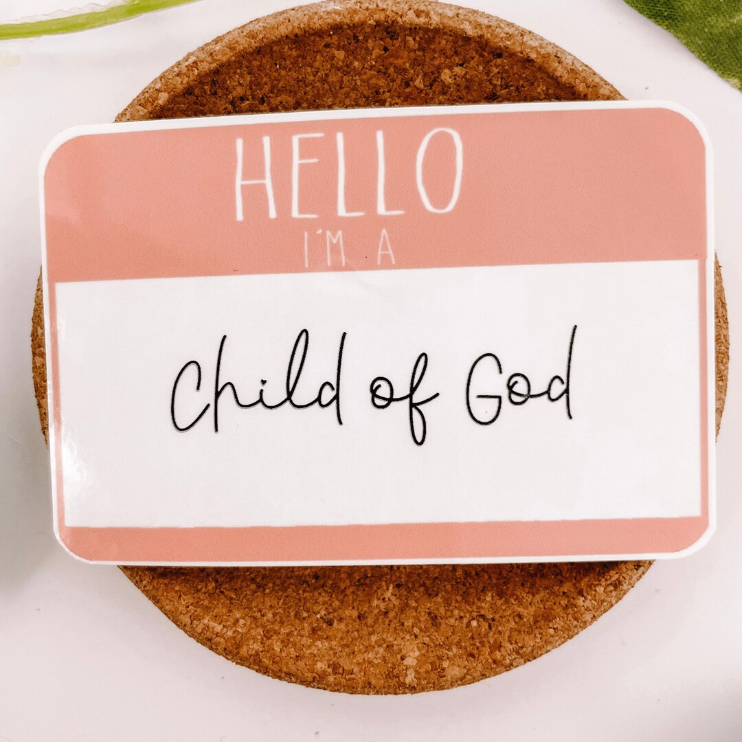 Child of God Nametag Sticker, Vintage Sticker, Christian Sticker, Jesus ...