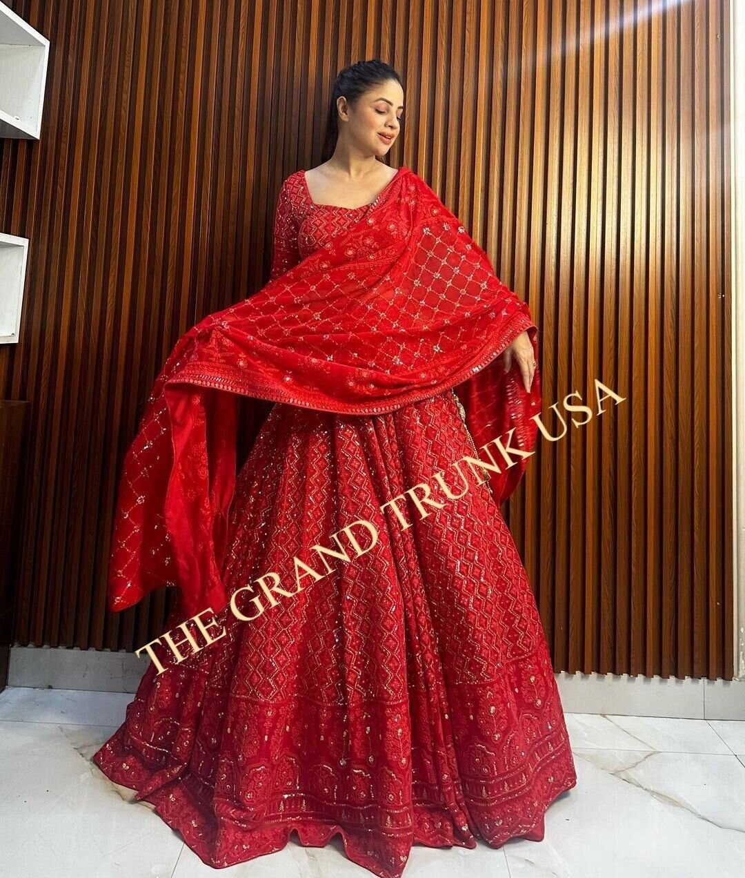 Designer Red Lehenga Choli Wedding Lehenga for Bridesmaid - Etsy