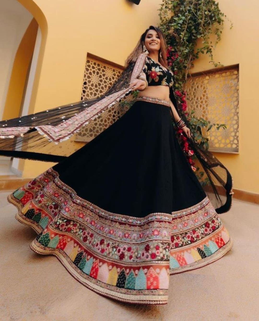 Black Color Navratri Collection Lehenga Choli Navratri - Etsy