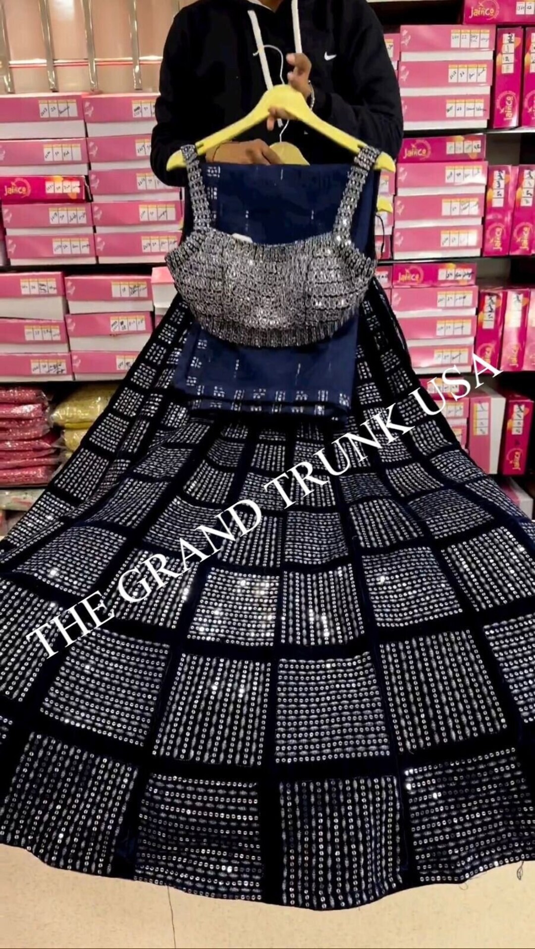 Designer Velvet Blue Sequence Lehenga Choli Set for Women, Bridal ...