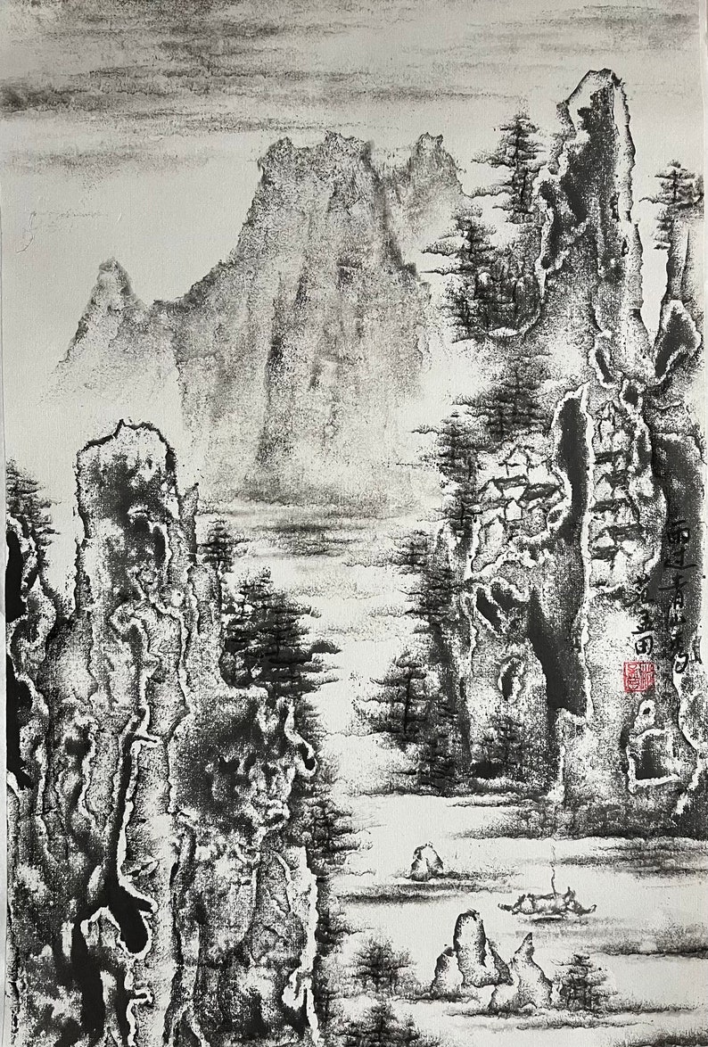 Abstract Original Ink Painting Wall Art Abstract Expressionism Style ...