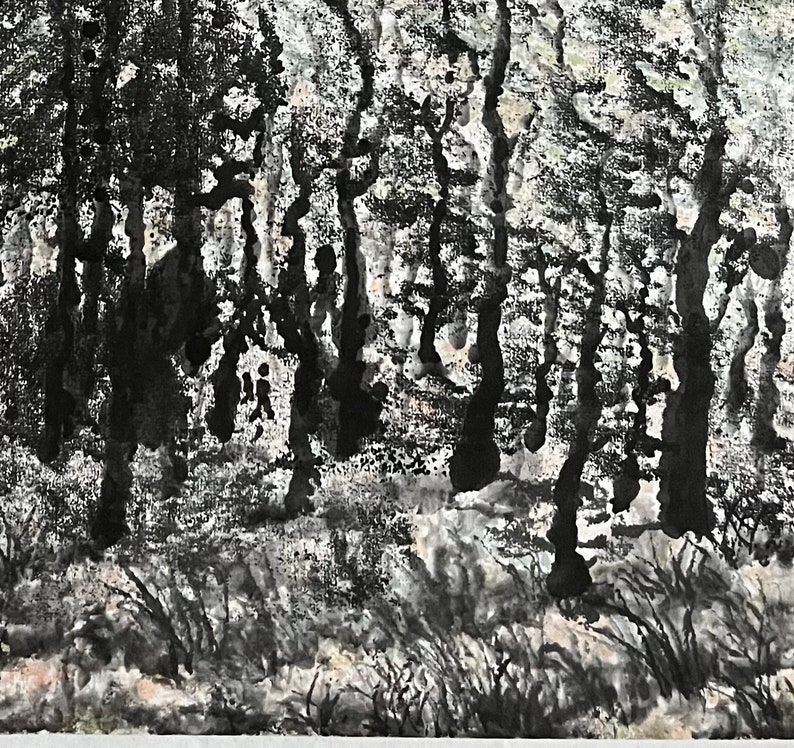 Abstract Original Ink Painting Wall Art Abstract Expressionism Style ...