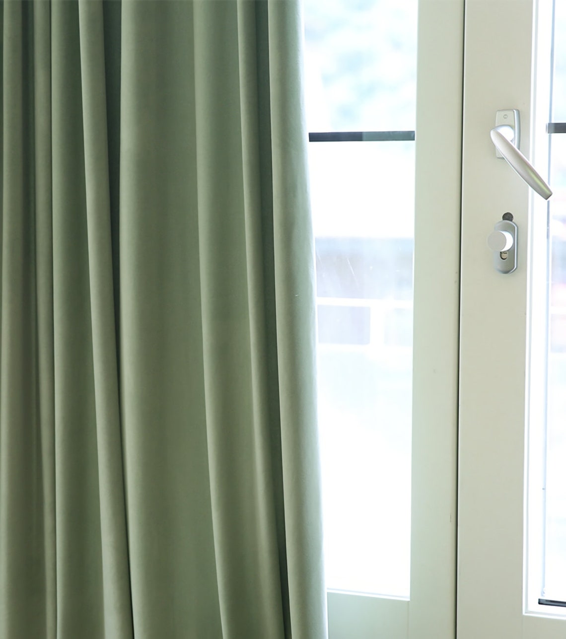 A Pair of Mint Green Velvet Curtains Drapery Panels - Etsy