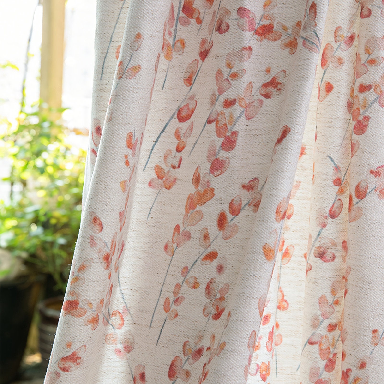 2 PANELS Floral Botanical Curtains Window Curtain Pattern | Etsy