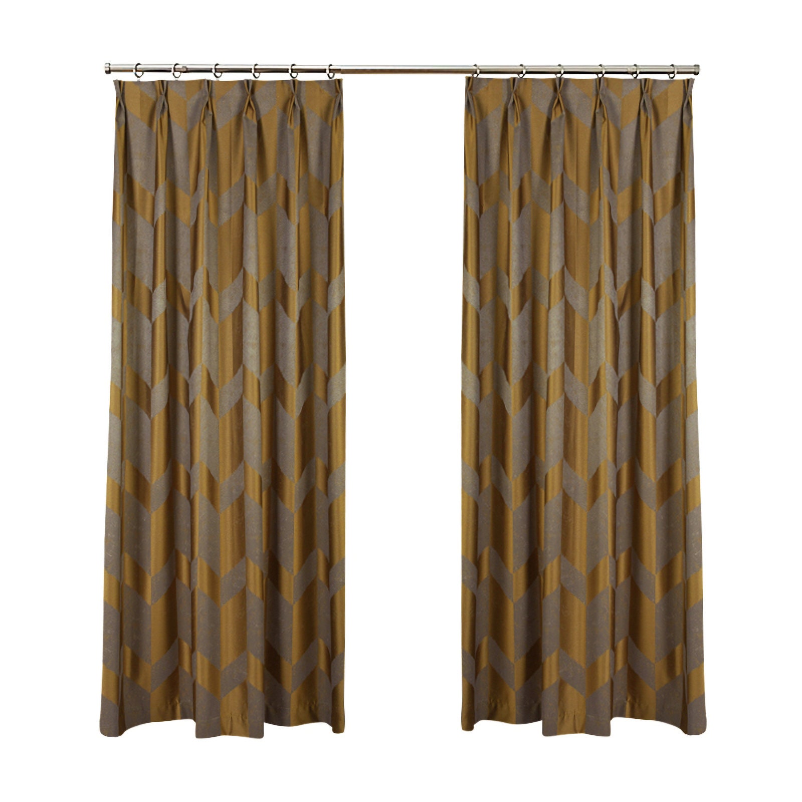 Pair of Luxury Jacquard Golden Yellow Curtains - Etsy