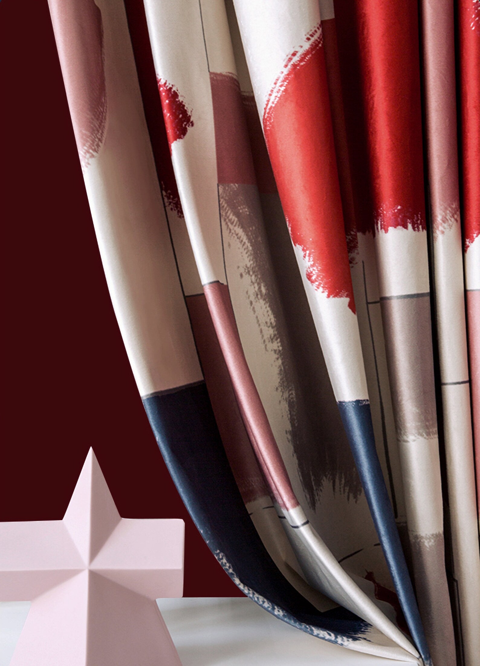 Pair of Printed Velvet Curtains Draperies Geometric Curtains | Etsy