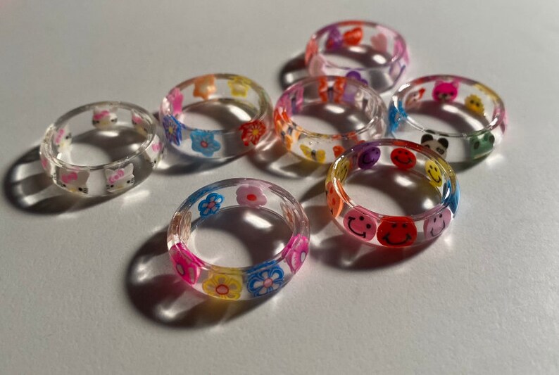 Fun Resin Rings - Etsy