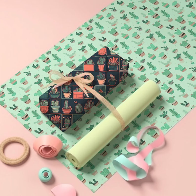 Digital Seamless Bundle- Cute Cactus Pattern, Minimalist Digital Print ...