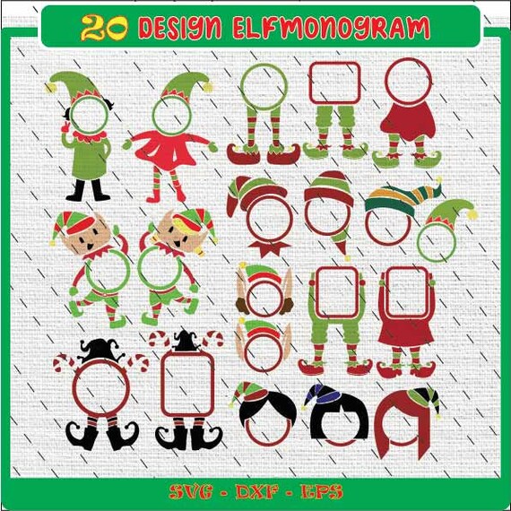 20 Bundle Design ELF MONOGRAM SVG Bundle Design Eps Dxf - Etsy