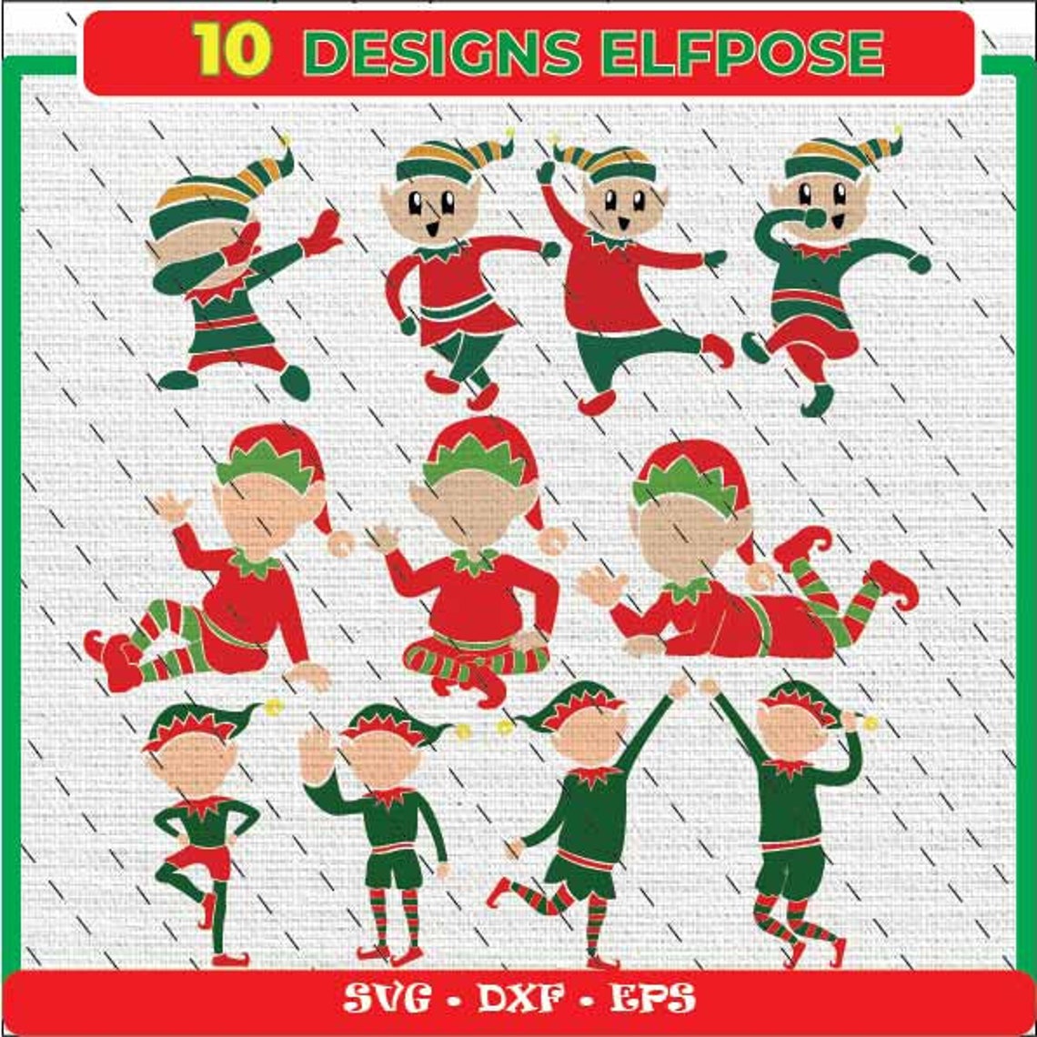 10 Bundle of Elf, Elves, Elf Pose, Elf Character, Christmas Elf, Elf ...